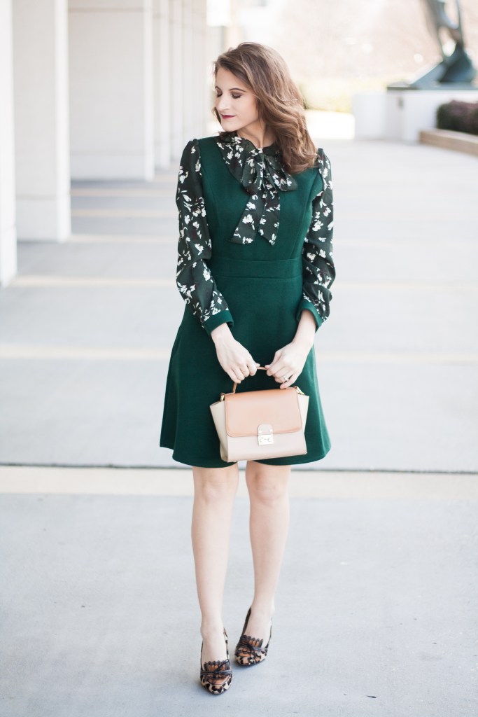 Work Wear: Green Floral Dress – Chic Little Honey